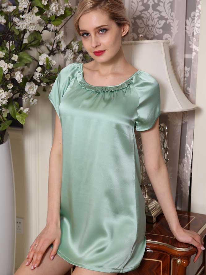 Women Silk Nightshirt Sleepwear Pure Silk - Enjoy Natural Silk